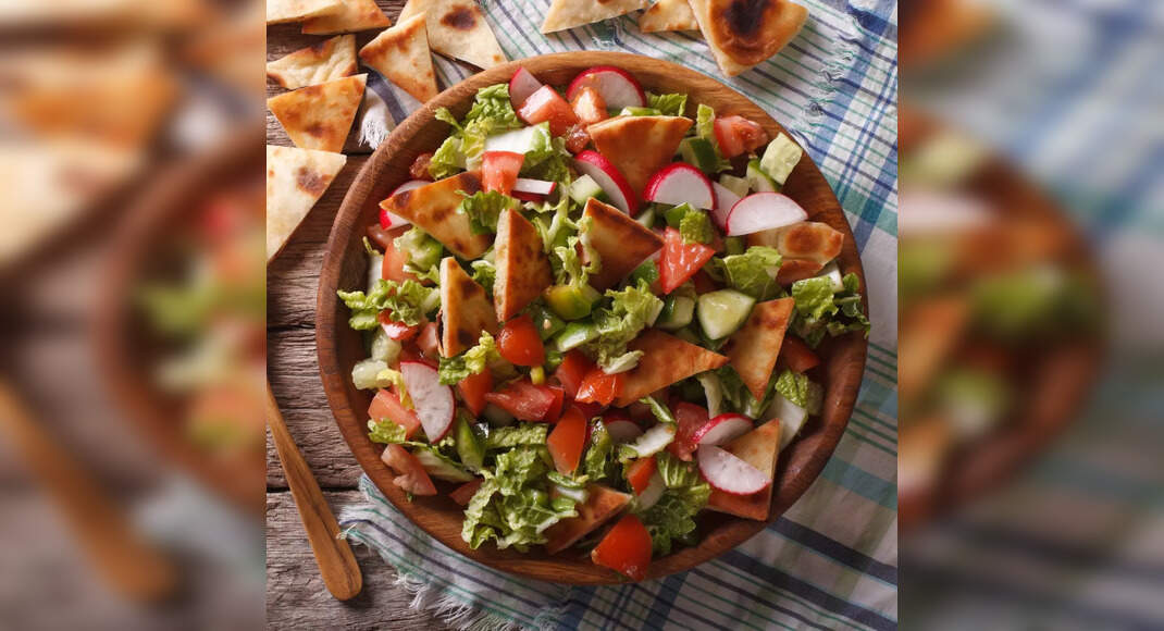 Fattoush Recipe: How to Make Fattoush Recipe | Homemade Fattoush Recipe