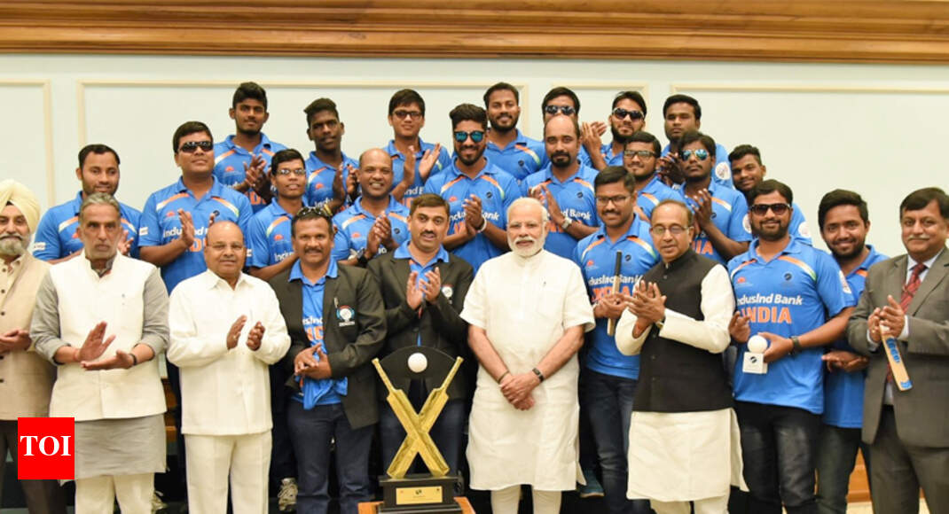 Indian blind cricket team: PM Modi meets Indian blind cricket team ...