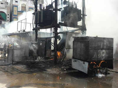 Fire in power distribution point sparks panic in Dewas | Indore News ...