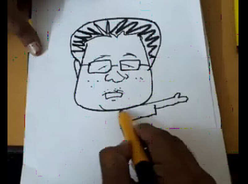 Live cartoon art on the 'cross' controversy of Kerala CM goes viral