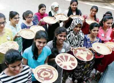 Students give artistic makeover to millet | Bengaluru News - Times of India