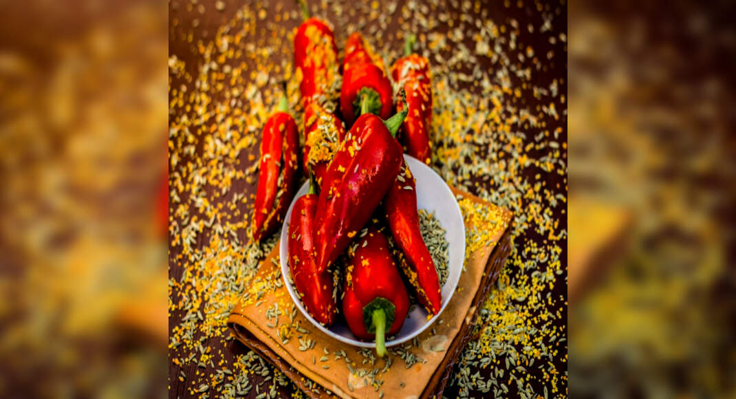 Stuffed Red Chilli Pickle Recipe: How to Make Stuffed Red Chilli Pickle ...