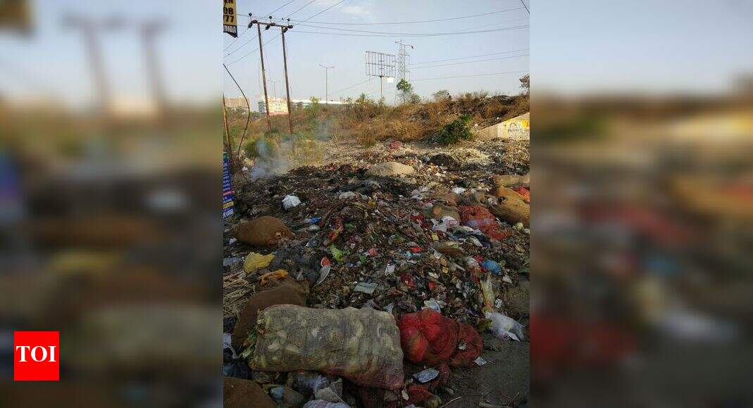 New dump area on a busy underpass - Times of India