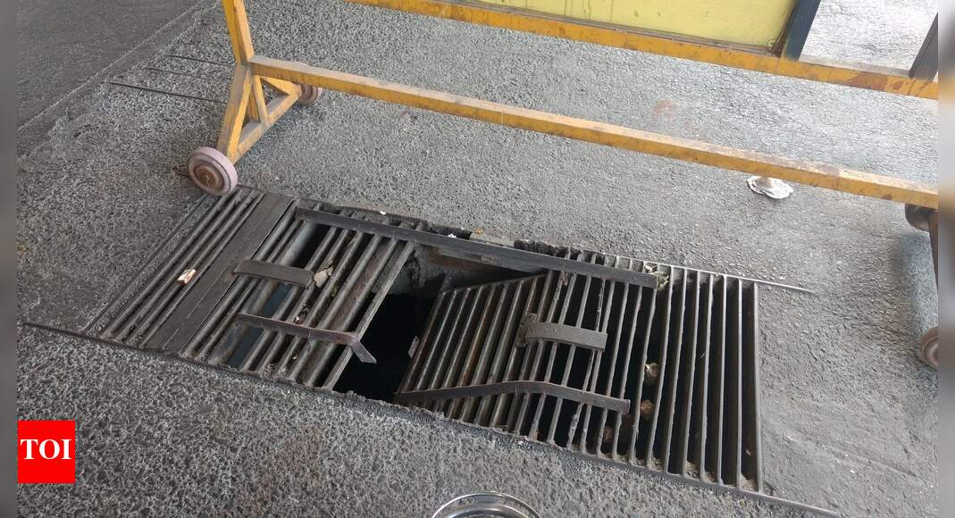 Storm water jali broken from last 15 days - Times of India