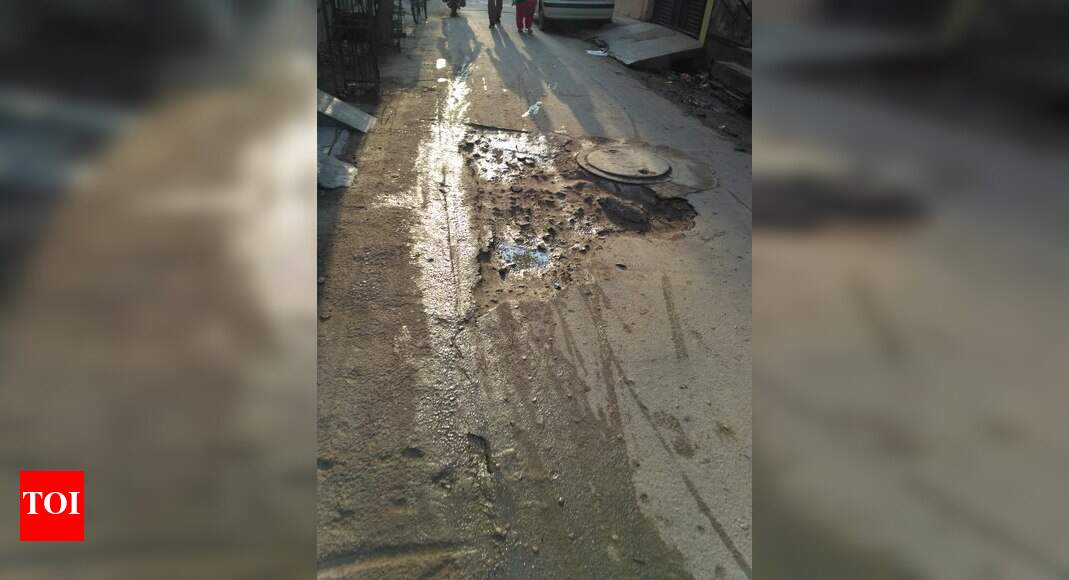 Road in bad condition - Times of India