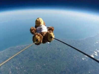 Teddy bear reaches space after tied to balloon by kids in UK - Times of ...
