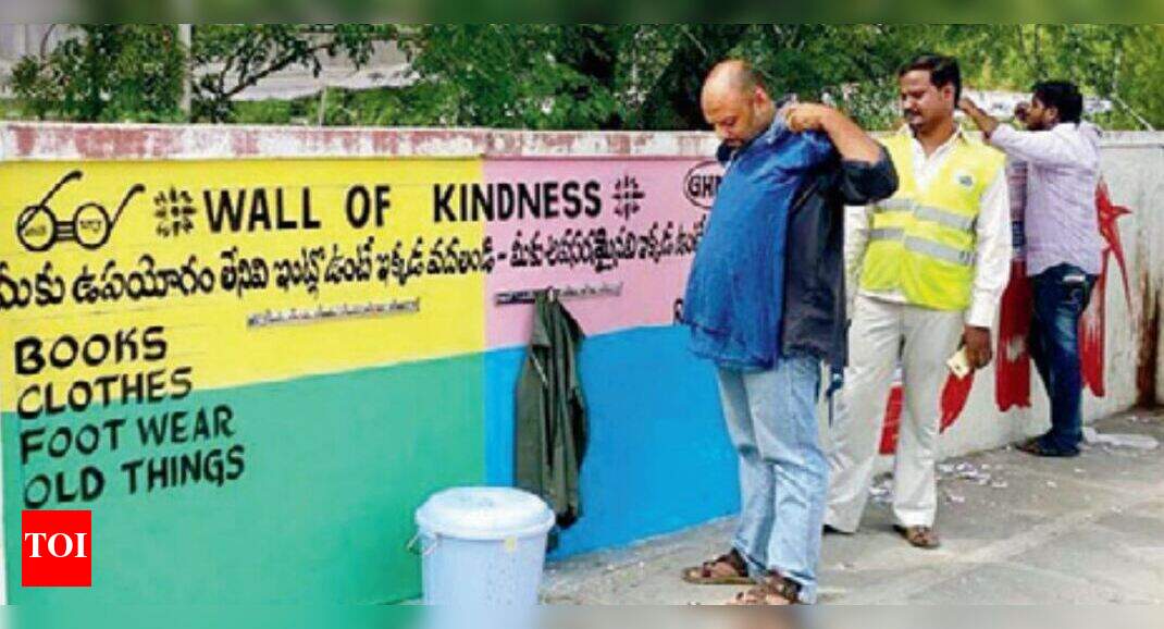GHMC builds 'wall of kindness' where needy can take their pick ...