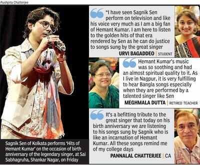 Sagnik Sen regales with Hemant Kumar’s songs | Nagpur News - Times of India