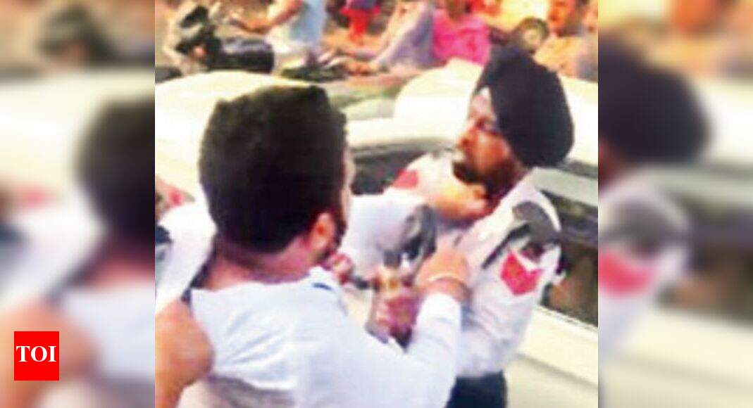 Man Arrested For Assaulting Traffic Cop Video Goes Viral Chandigarh