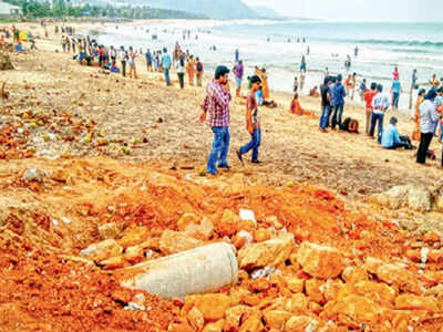 Drain at Rushikonda Beach? It's for rainwater, says tourism department | Visakhapatnam News ...