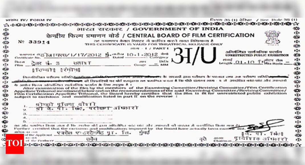 Central Board of Film Certification - Times of India