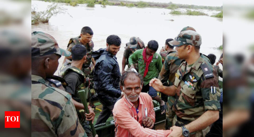 Gujarat Flood: Incessant rains lash Gujarat, over 7,000 people relocated in two days | India ...