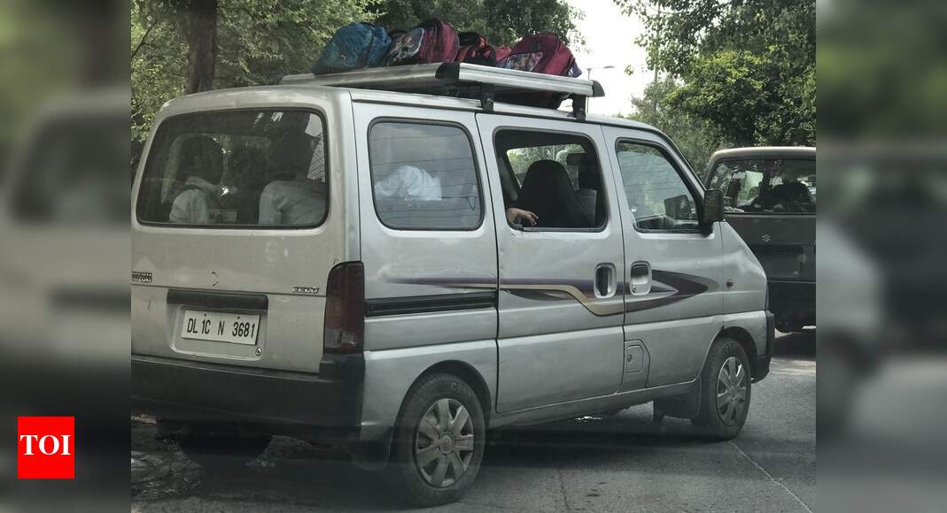 School van with private registration - Times of India
