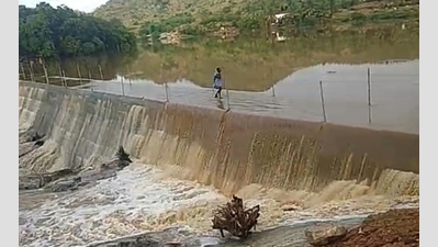 Surplus water from AP check dam reaches TN | Chennai News - Times of India