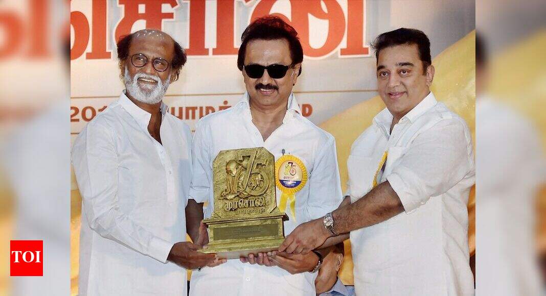 Kamal Haasan, Rajinikanth attend DMK function | Chennai News - Times of ...