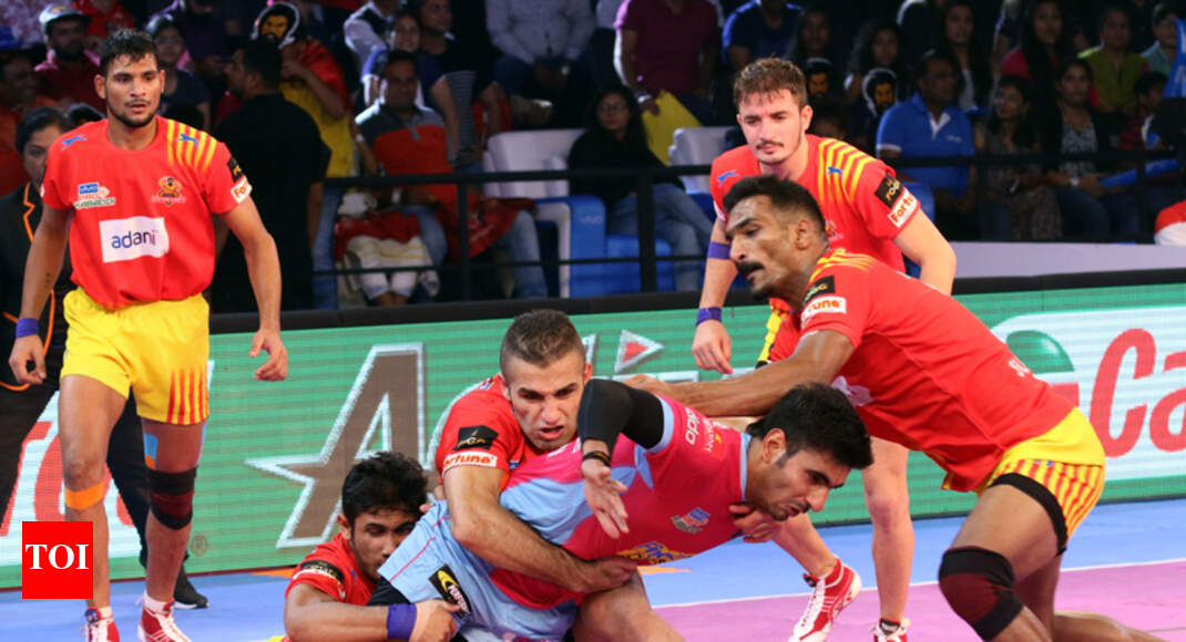 Vivo Pro Kabaddi: Gujarat Fortunegiants beat Jaipur Pink Panthers 27-20 ...