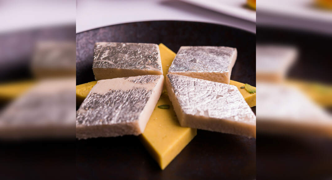 Kesar Kaju Katli Recipe: How to Make Kesar Kaju Katli Recipe | Homemade ...