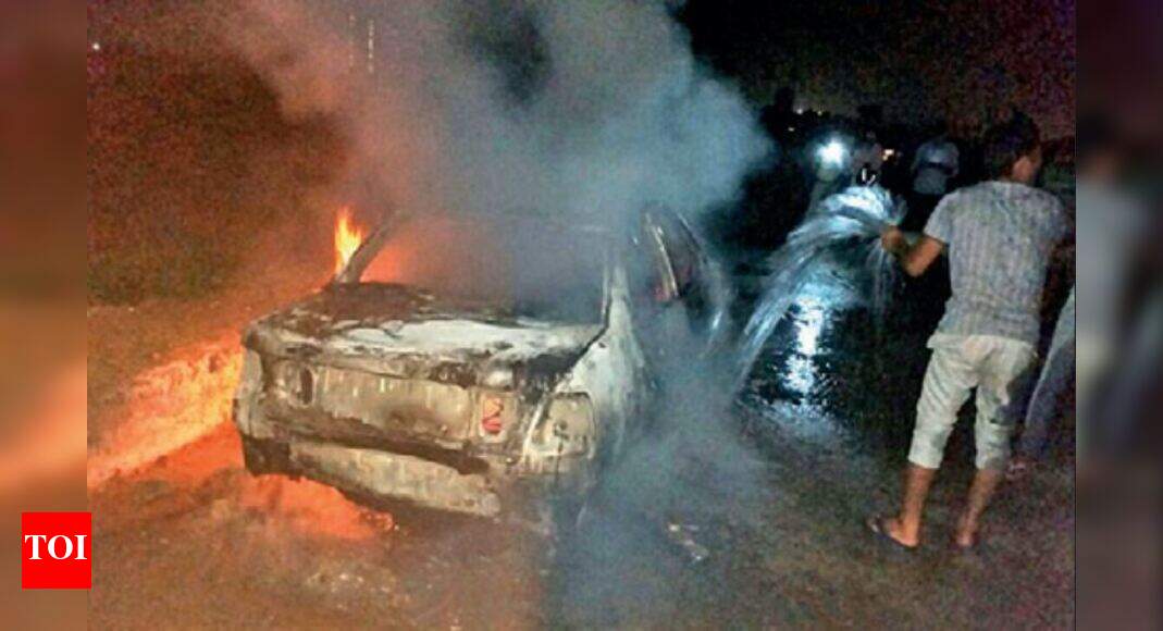 Three friends charred as CNG car catches fire in Gurugram | Gurgaon ...