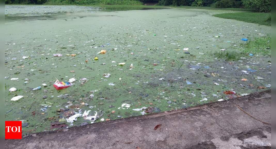 Police Talav filled with garbage. - Times of India