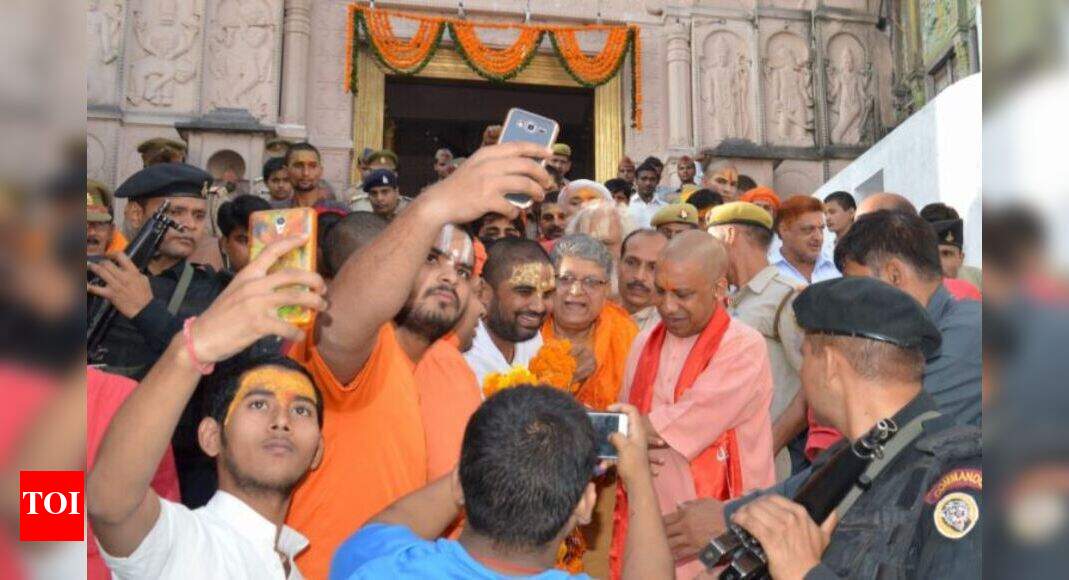 Yogi Adityanath in Ayodhya: UP CM Adityanath visits Ram Janmabhoomi site | Lucknow News - Times ...