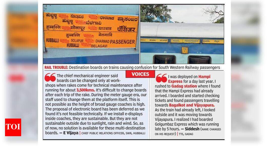 Destination boards leave train passengers confused | Hubballi News ...