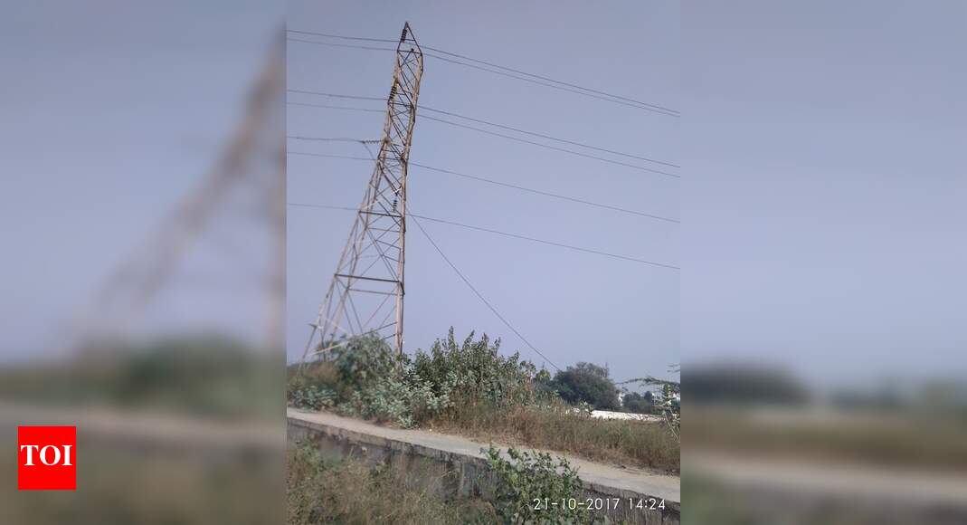 Overhead high-tension wire broken - Times of India
