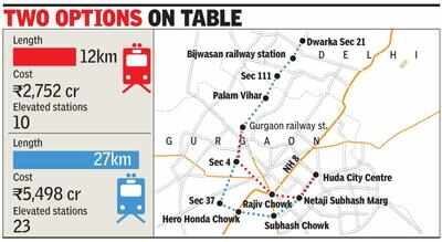 Yellow Line to railway station or Dwarka? Haryana to choose from 2 ...