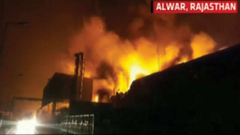 Major fire at diaper factory in Alwar