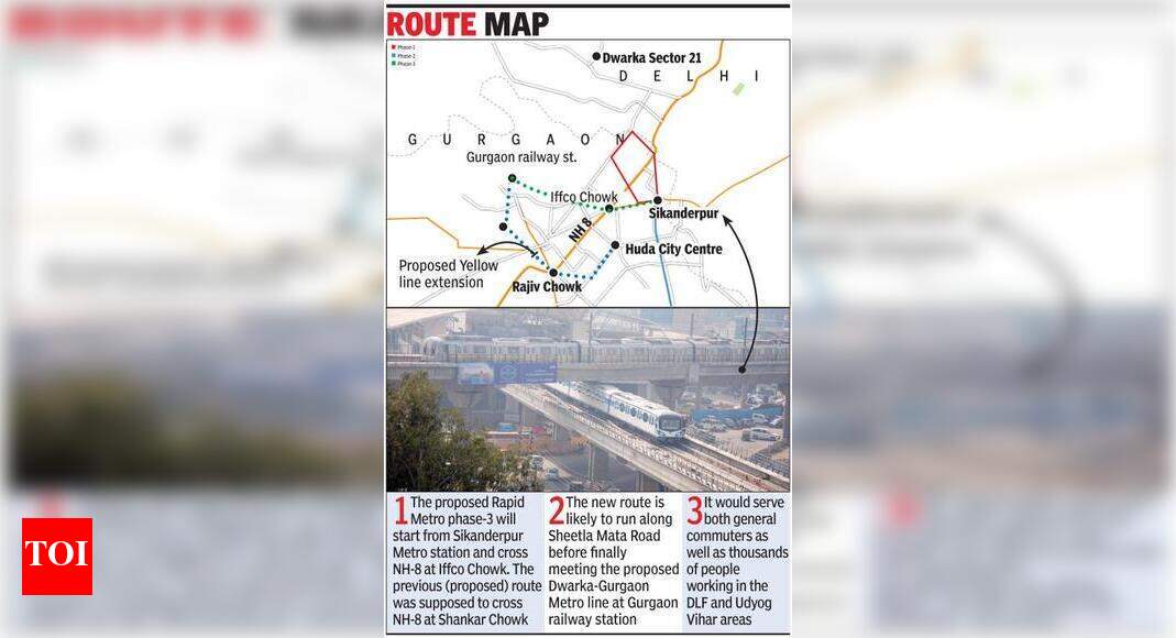 New route for Rapid Metro-3, may go up to Gurgaon railway station ...