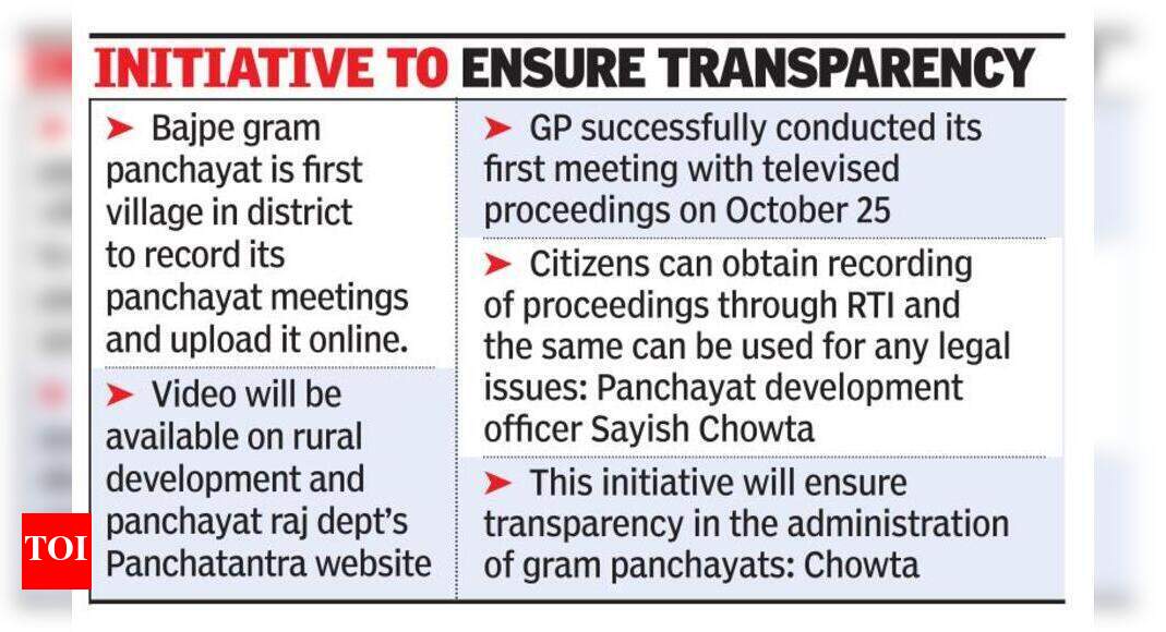 In a 1st, Bajpe GP uploads meet video | Mangaluru News - Times of India