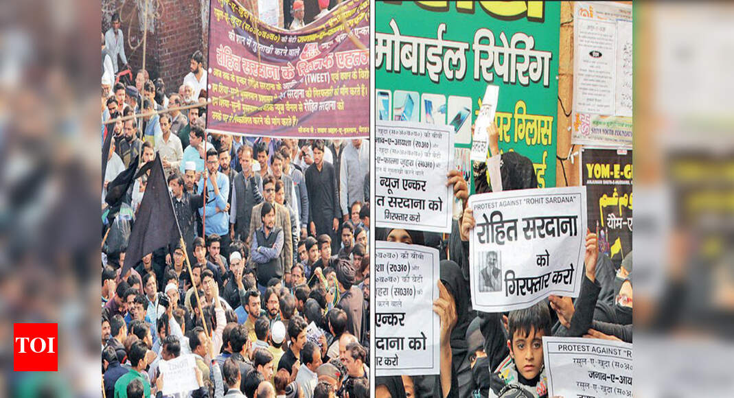 Hundreds hit streets to protest controversial tweet | Meerut News ...