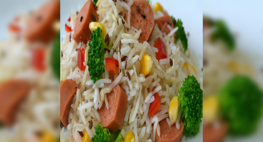 Mutton Sausage Rice Medley Recipe: How to Make Mutton Sausage Rice ...