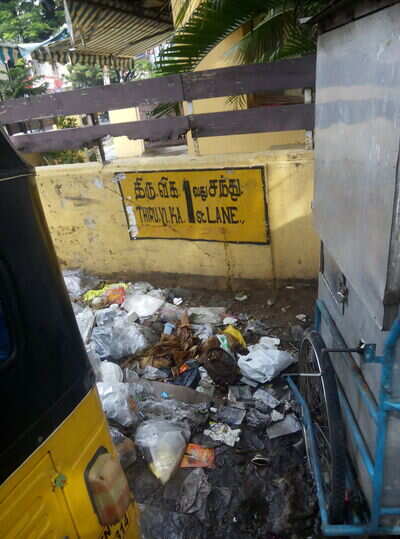 Garbage near school - Times of India