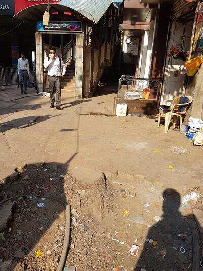 uneven footpath - Times of India