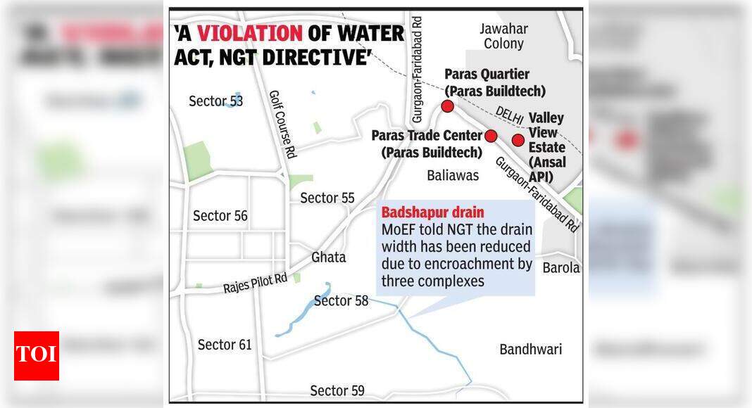 Badshapur drain encroached by 3 realtors: Centre to NGT | Gurgaon News ...