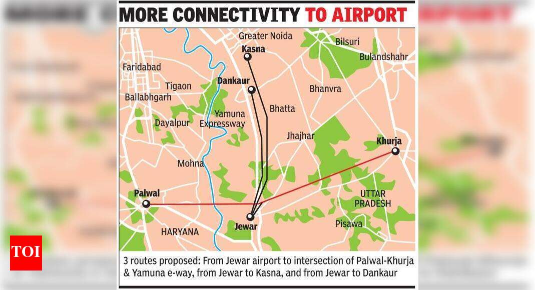 Three roads to connect Jewar airport site with NCR on cards | Noida ...
