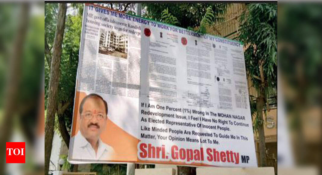 Am innocent: BJP MP’s hoarding at Mumbai society gate | Mumbai News ...