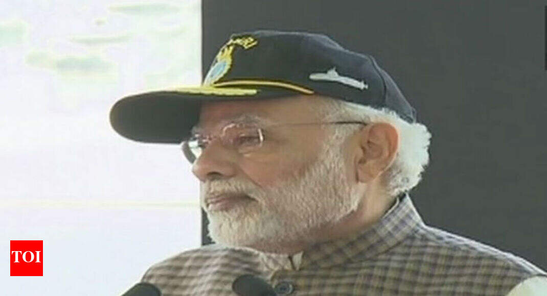 PM Modi commissions INS Kalvari, congratulates nation | India News ...