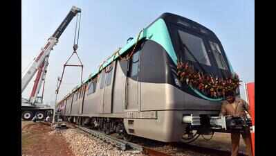 First Aqua line train arrives from China | Noida News - Times of India