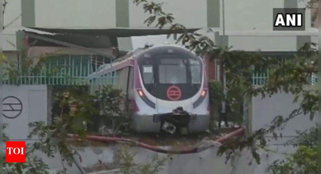 Driverless Delhi Metro's Magenta Line train rams into wall during trial ...