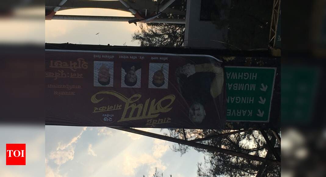 Encroachment of Sign boards by Political parties - Times of India