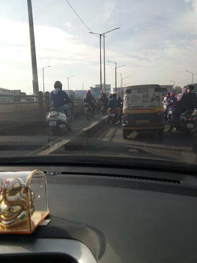 Traffic in Mundhwa Bridge - Times of India
