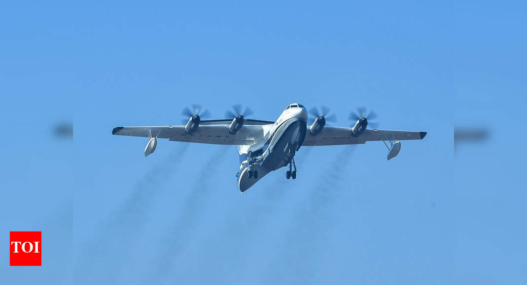 China conducts maiden flight of indigenous amphibious aircraft - Times ...