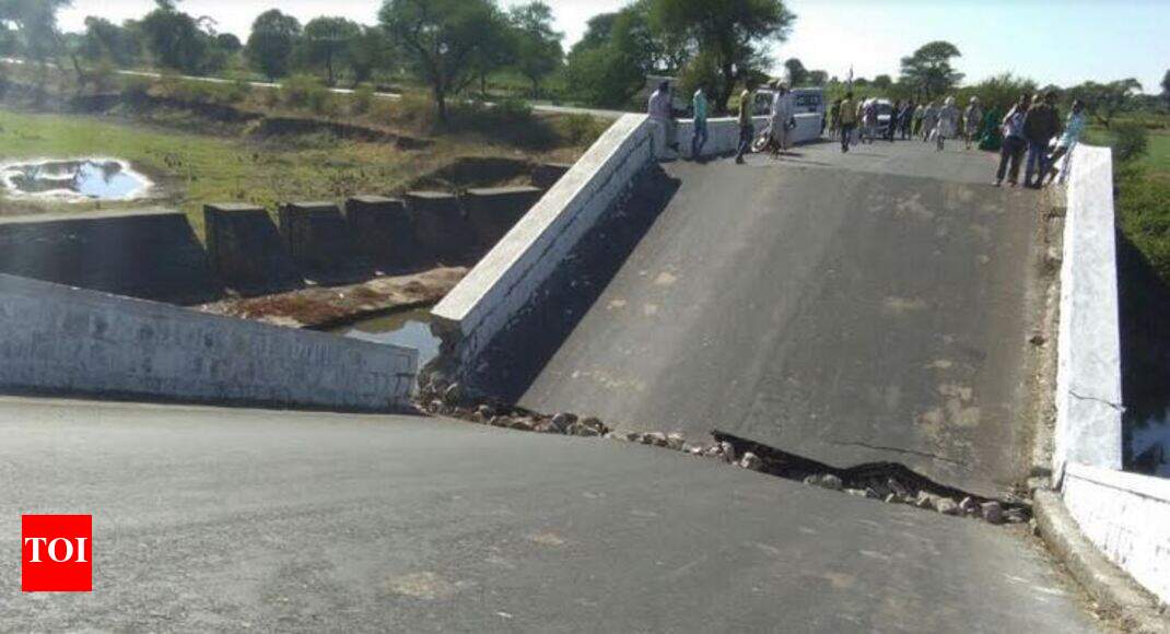 Bridge collapses in Madhya Pradesh's Jhabua, halts traffic | Indore ...