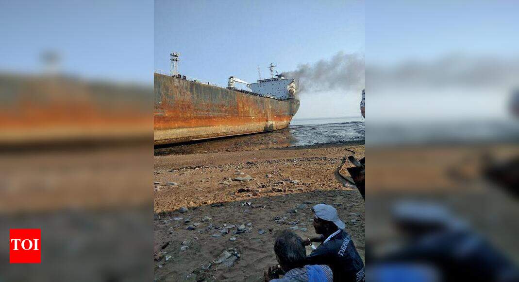 Fire breaks out in 2 vessels at Alang | Rajkot News - Times of India