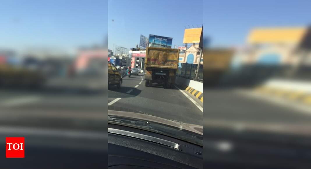Heavy Vehicle on Panjagutta Flyover - Times of India
