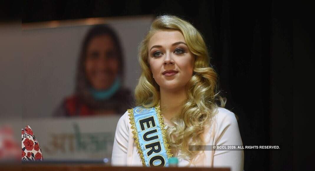 Stephanie Hill, Miss World Europe 2017 obliges the camera at a press ...