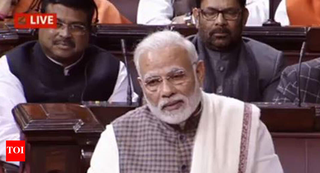 Narendra Modi: PM Modi attacks Congress in RS over emergency; says BJP ...