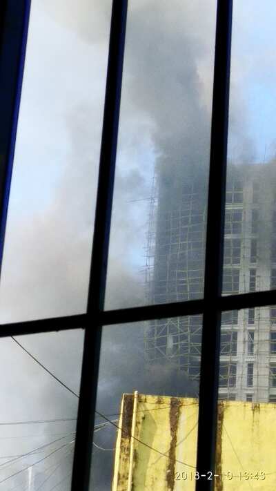 Fire in under construction bldg - Times of India
