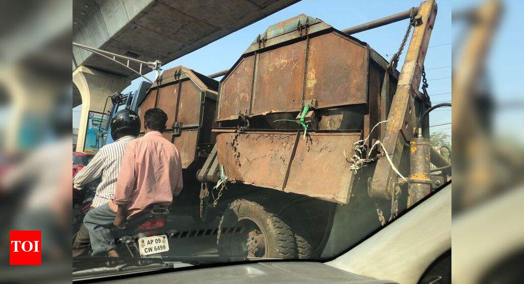 Damaged and polluting Garbage pickup vans - Times of India